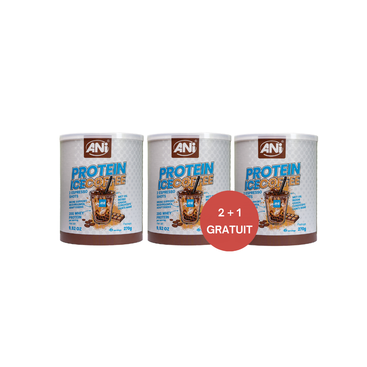 Protéine ICE COFFEE Chocolat 270g ANilab 2+1 gratuit – anilab.fr